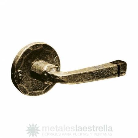 ESTRELLA PALMA 65 MM R-R AGED BRONZE OVAL PLATE HANDLE SET